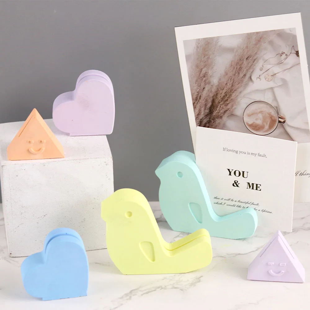 Cute Heart Business Card Holder Silicone Mold DIY Bird Triangle Shape ...