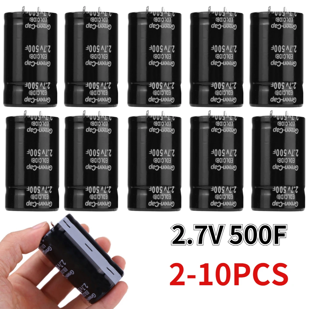 2-10pcs Super Farad Capacitor 2.7v 500f Electrolytic Capacitor Wide ...