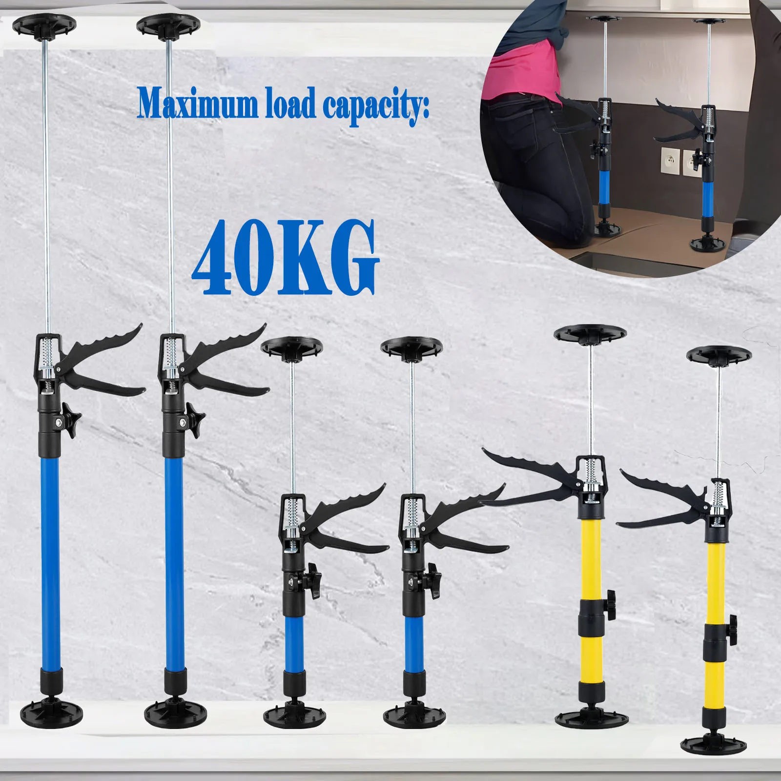 2Pcs-Telescopic-Steel-Hand-Jack-Support-Rod-Generic-Support-Rod-Cabinet ...