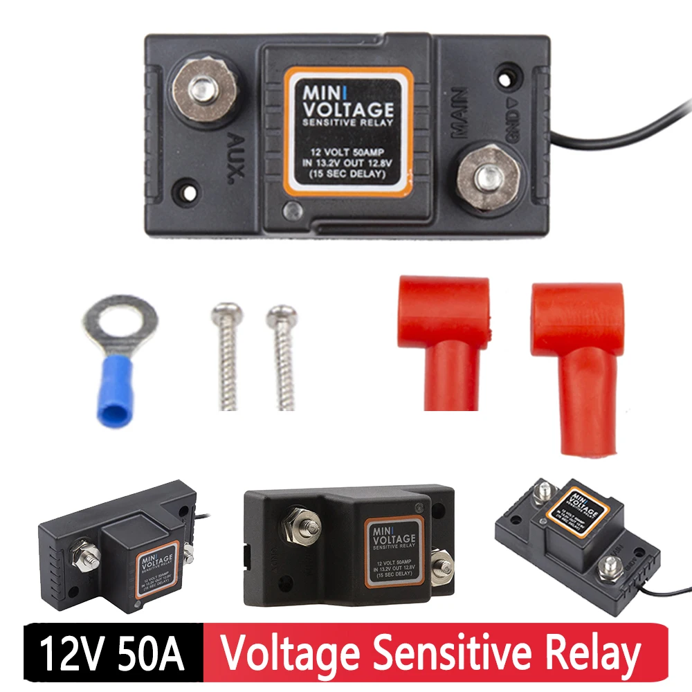 12V-50A-Voltage-Sensitive-Relay-Mini-Dual-Battery-Isolator-Waterproof ...