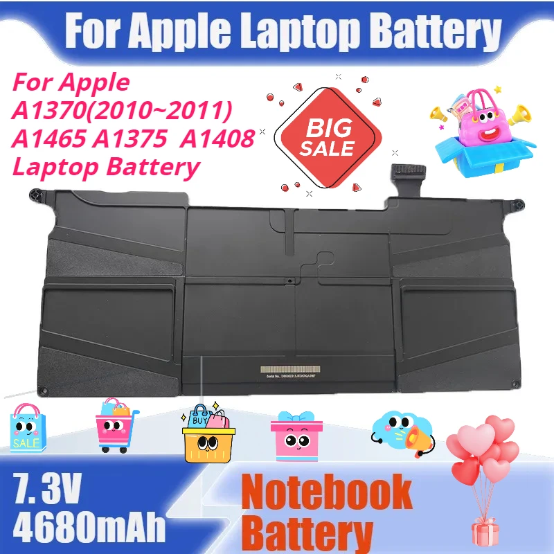 NEW 7.3V 4680mAh Suitable for Apple A1370 (2010 - 2011) A1465 A1375 ...