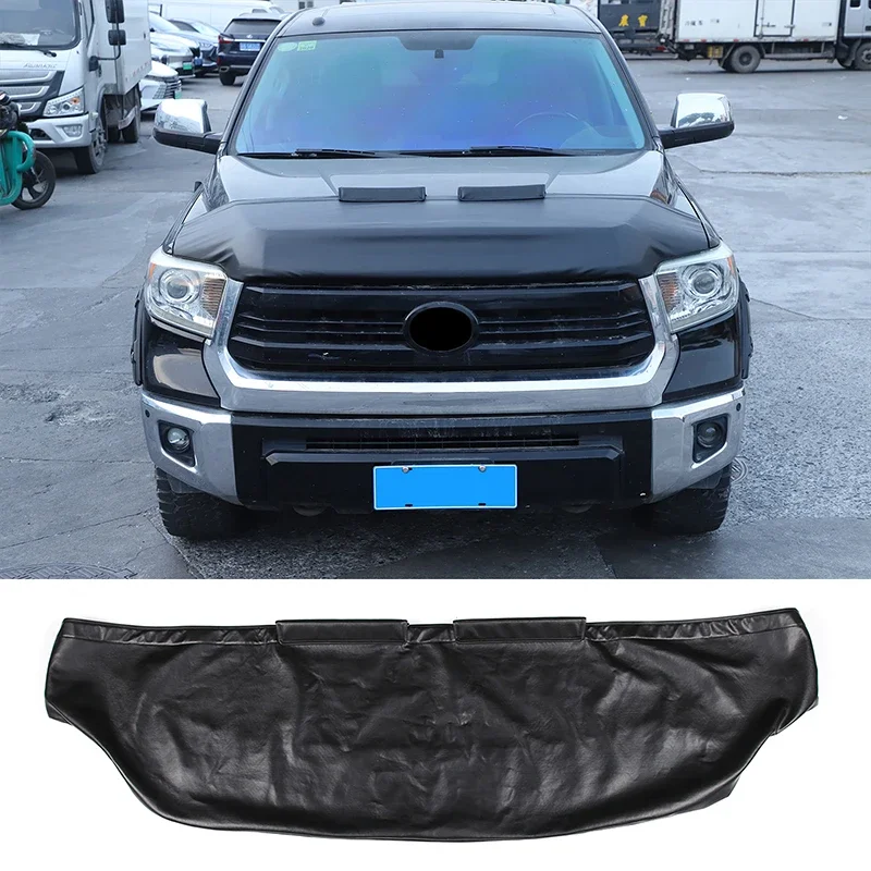 For-Toyota-Tundra-Sequoia-2007-2021-Leather-Black-Car-Hood-Cover-Sand ...