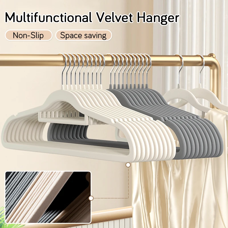 10-20pcs-Velvet-Hanger-Non-Slip-Flocking-Multifunctional-Clothes ...