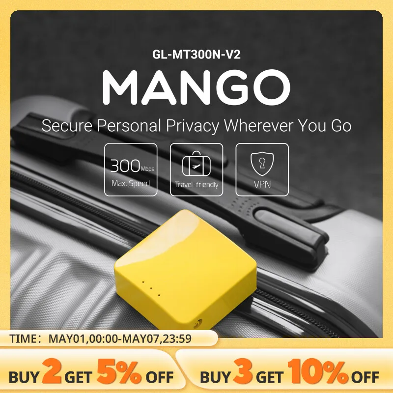 GL-iNet-GL-MT300N-V2-Mango-Wireless-Mini-Portable-VPN-Travel-Router ...