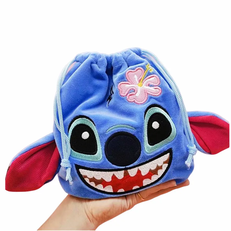 Disney Stitch Plush makeup bag Anime Figure Creative bundle pocket Pull ...