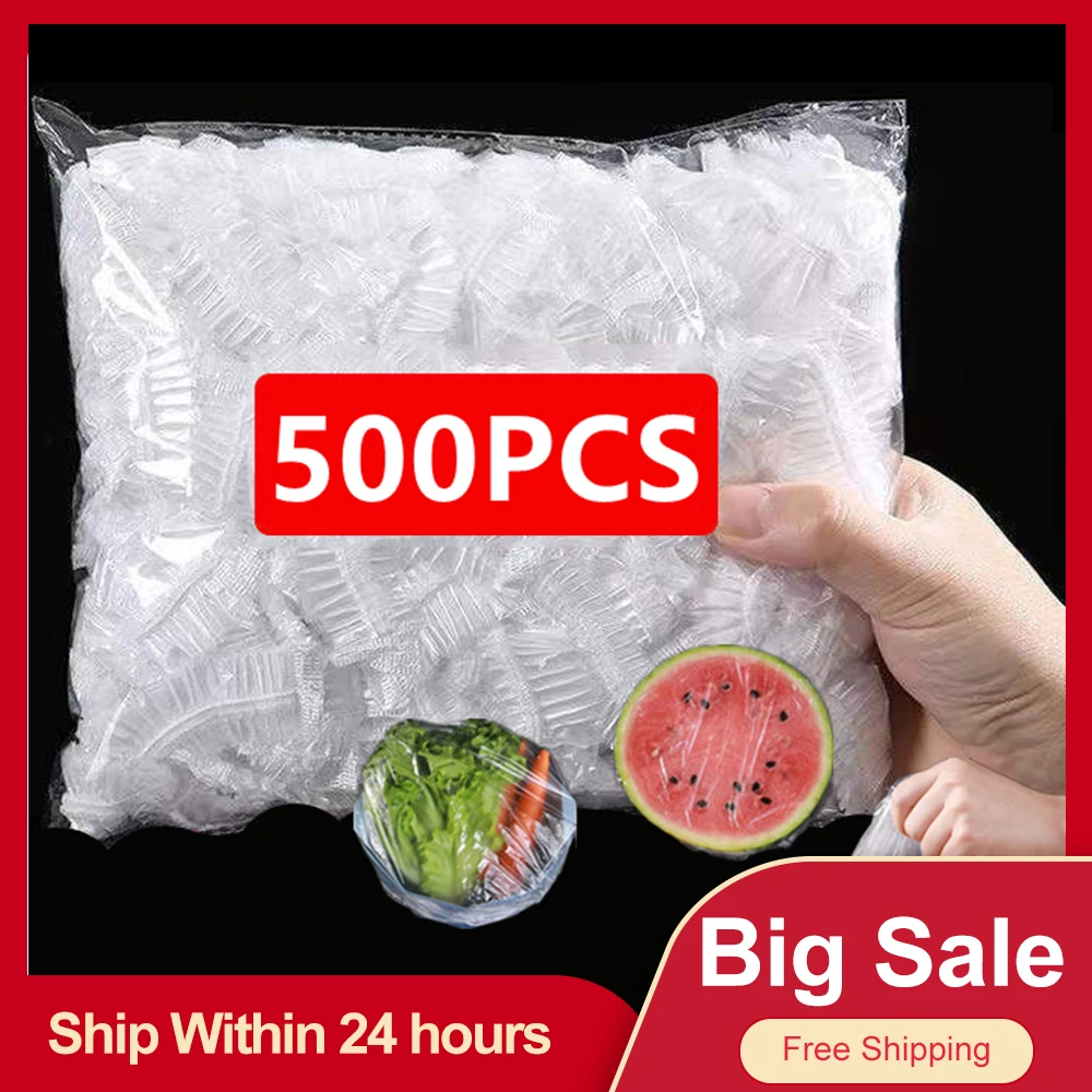 500pcs-Disposable-Food-Cover-Plastic-Food-Bag-Elastic-Wrap-Food-Lid ...