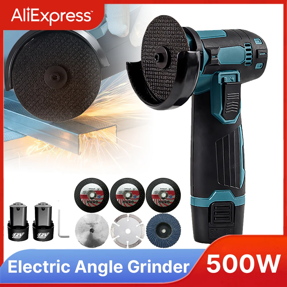 12V-Cordless-Electric-Angle-Grinder-500W-19500rpm-Mini-Polishing ...