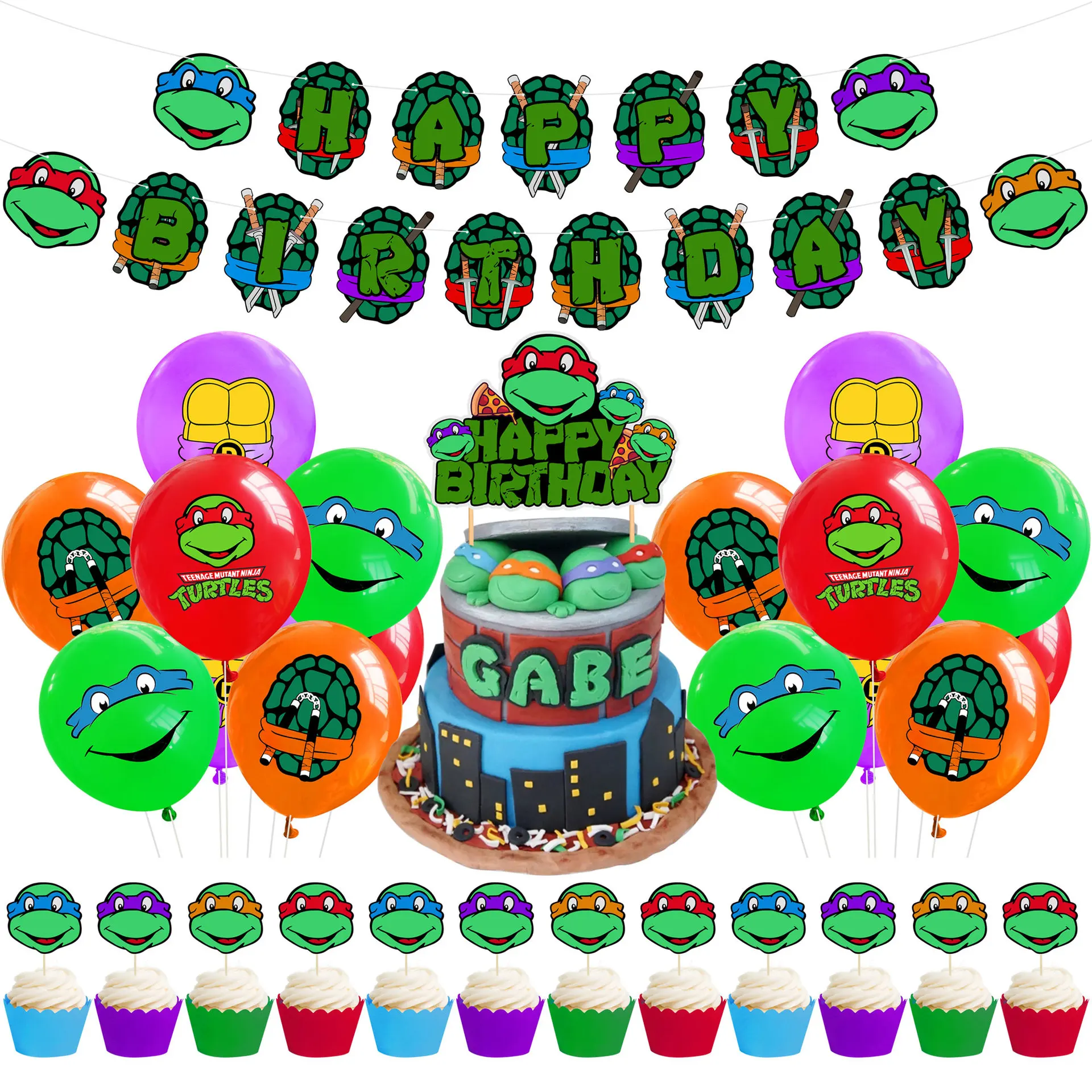 Printable Ninja Turtle Cupcake Toppers
