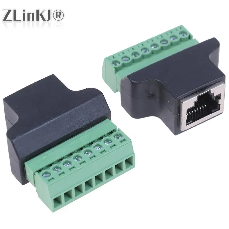 1pcs High Quality RJ45 To Screw Terminal Adaptor RJ45 Female To 8 Pin ...