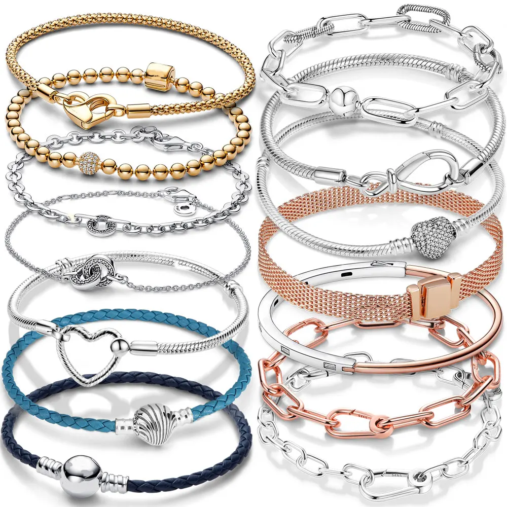 2024-New-Style-100-925-Sterling-Silver-Charm-Bracelet-For-Women ...