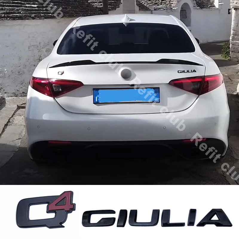 Black-Q4-GIULIA-Sticker-Car-Tail-LOGO-Styling-Emblem-Stickers-for-Alfa ...