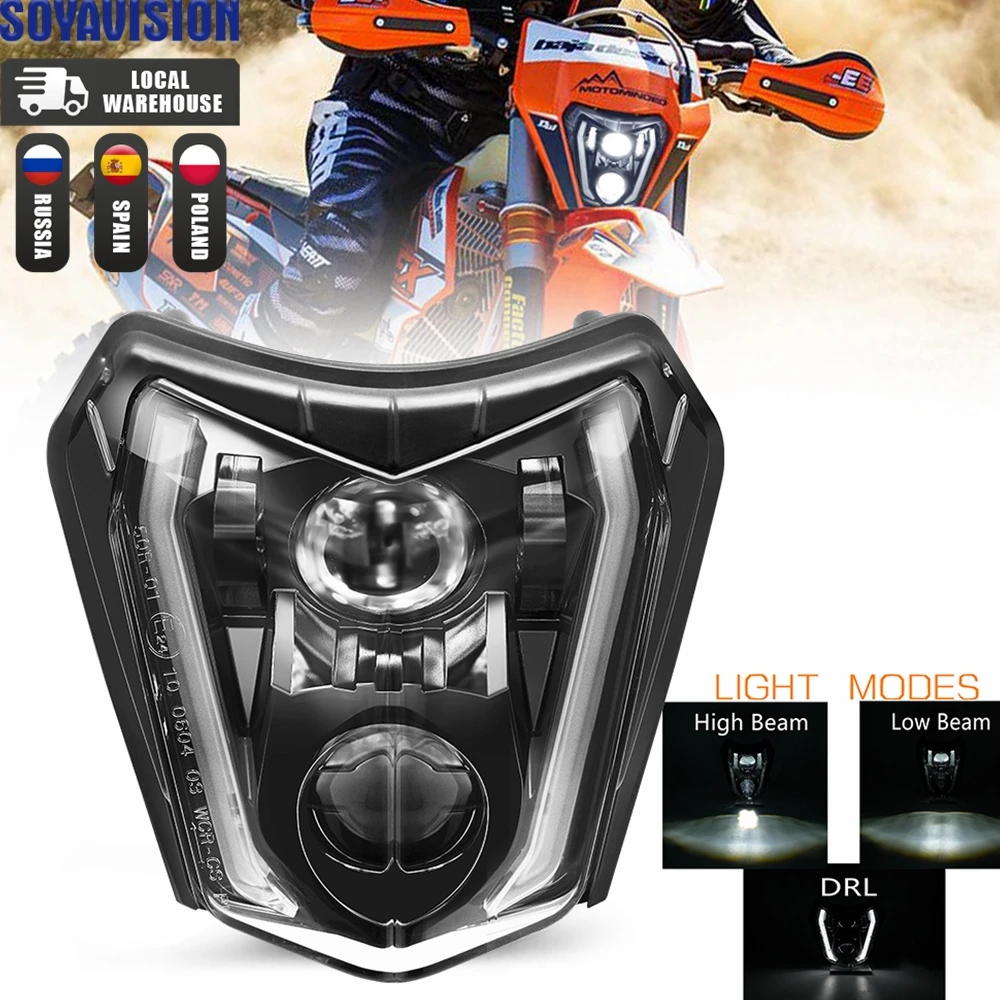 Faro-LED-E24-para-motocicleta-luz-DRL-para-KTM-EXC-EXCF-SX-SXF-XC-XCF ...