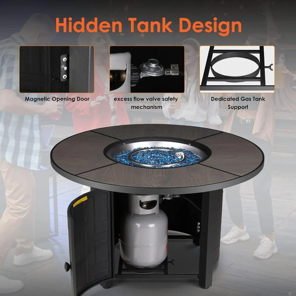 42″ Round Propane Fire Pit Table – Beyond Just Camping