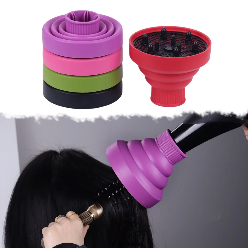 1pc Collapsible Silicone Hair Dryer Diffuser Cover Blow Detachable