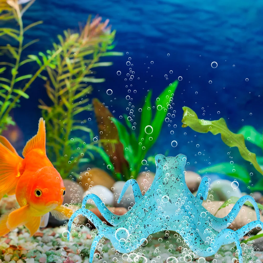 Aquarium-Fish-Tank-Float-Octopus-Decoration-Silicone-Artificial ...