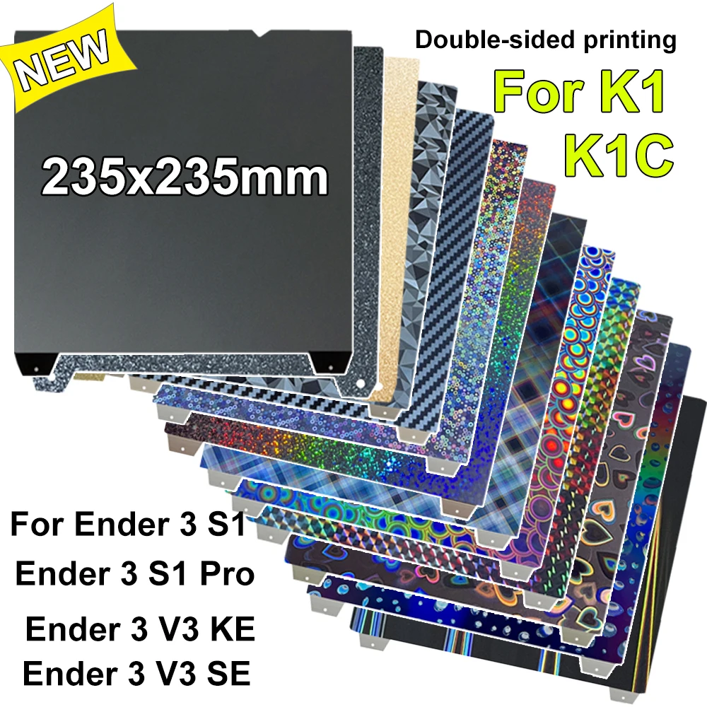 Build Plate for Ender 3 V3 SE PEI Sheet Black Smooth Spring Steel ...