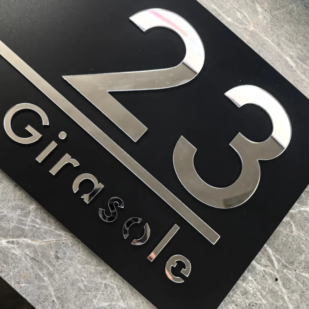 Large External House Numbers Sign Personalized Modern Residential ...