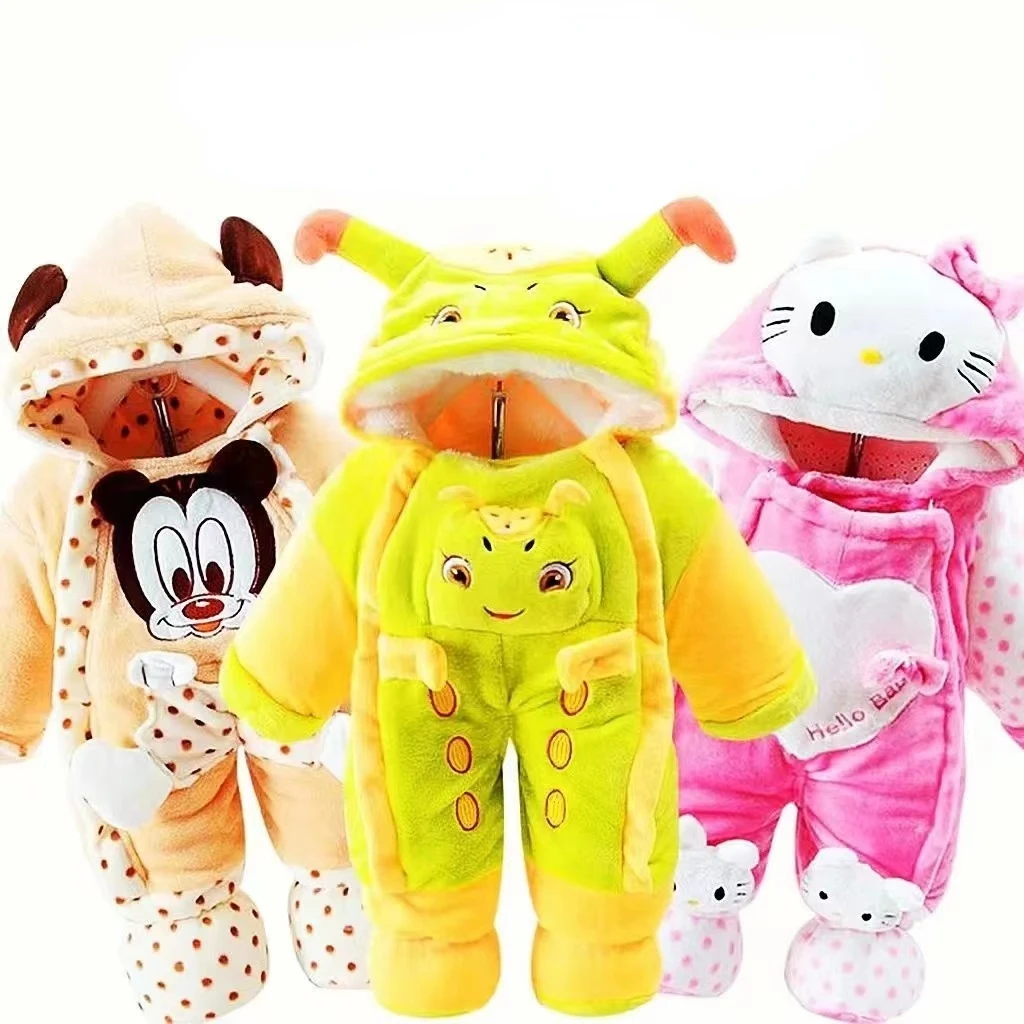HelloKitty-Mickey-Mouse-Baby-Winter-Jumpsuits-Warm-Fluffy-Rompers-For ...