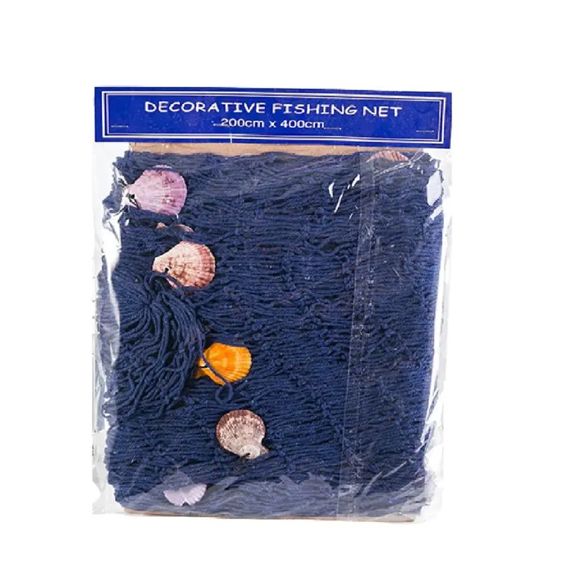 A44Z-Fishing Nets With Shell Props Mediterranean Sea Style Wall ...