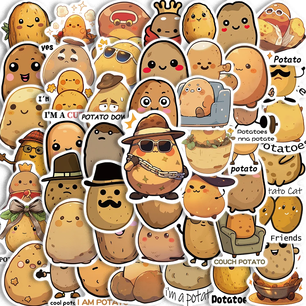 50pcs-Cartoon-Funny-Food-Potato-Stickers-for-Scrapbooking-Phone-case ...