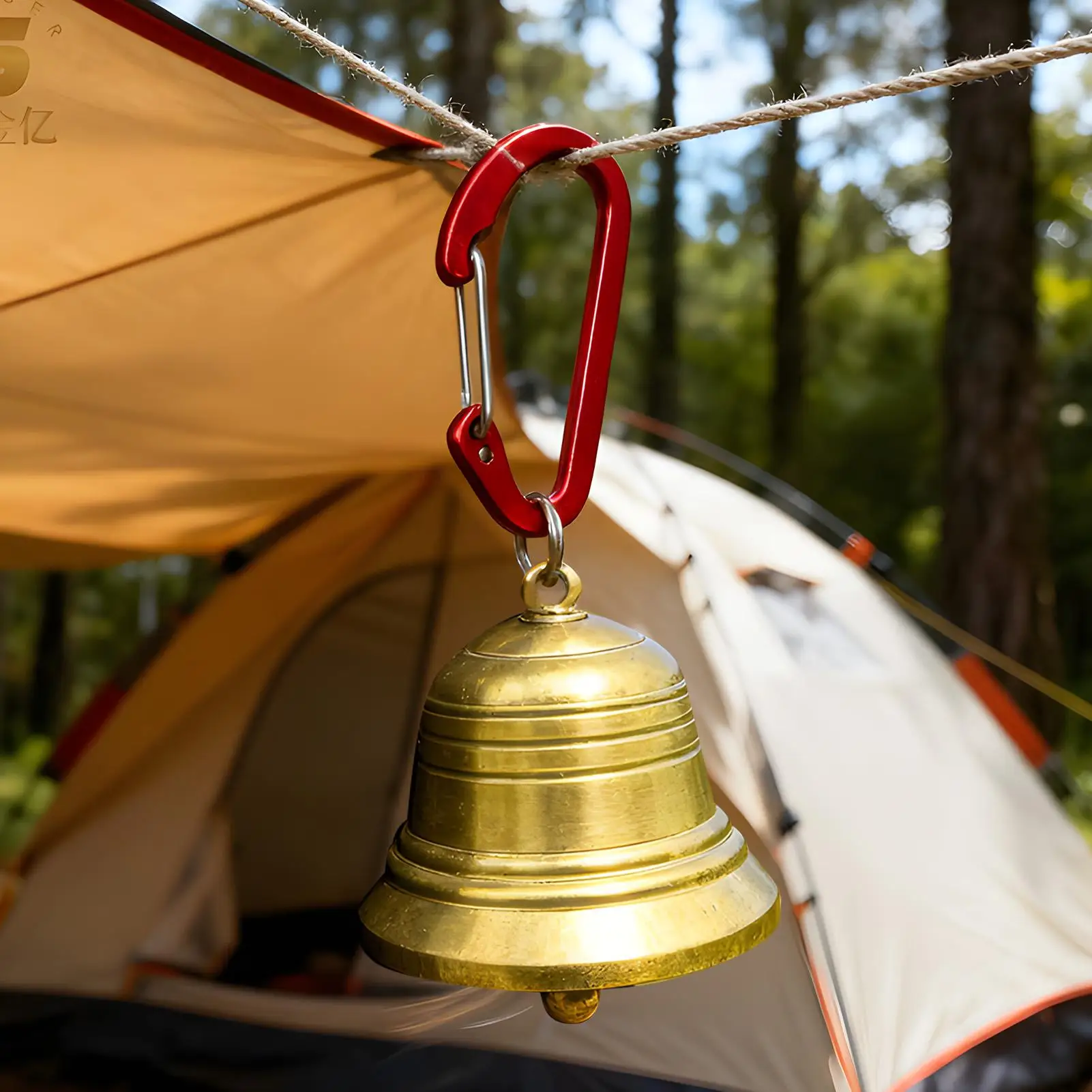 Outdoor Bear Bell for Hiking Camping Loud Copper Cowbell with Carabiner ...