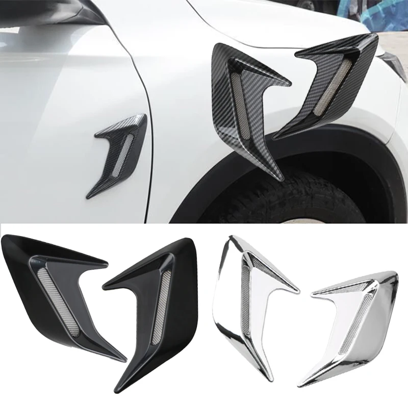 2 Pcs Plastic Car Side Air Outlet Flow Mudguard Car modification ...