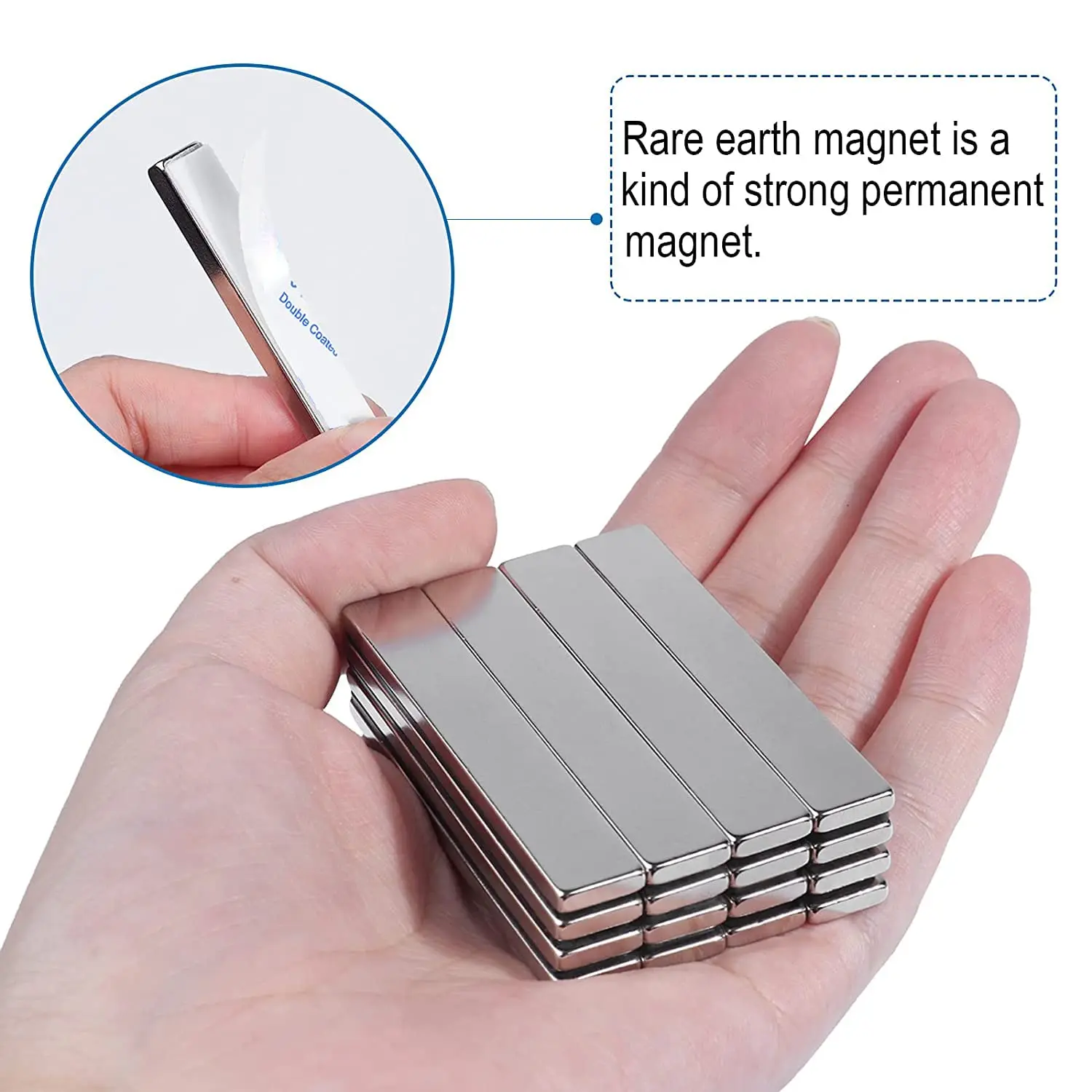 Large Strong Magnet 6-Pack Heavy Duty With Adhesive - Strong Neodymium ...