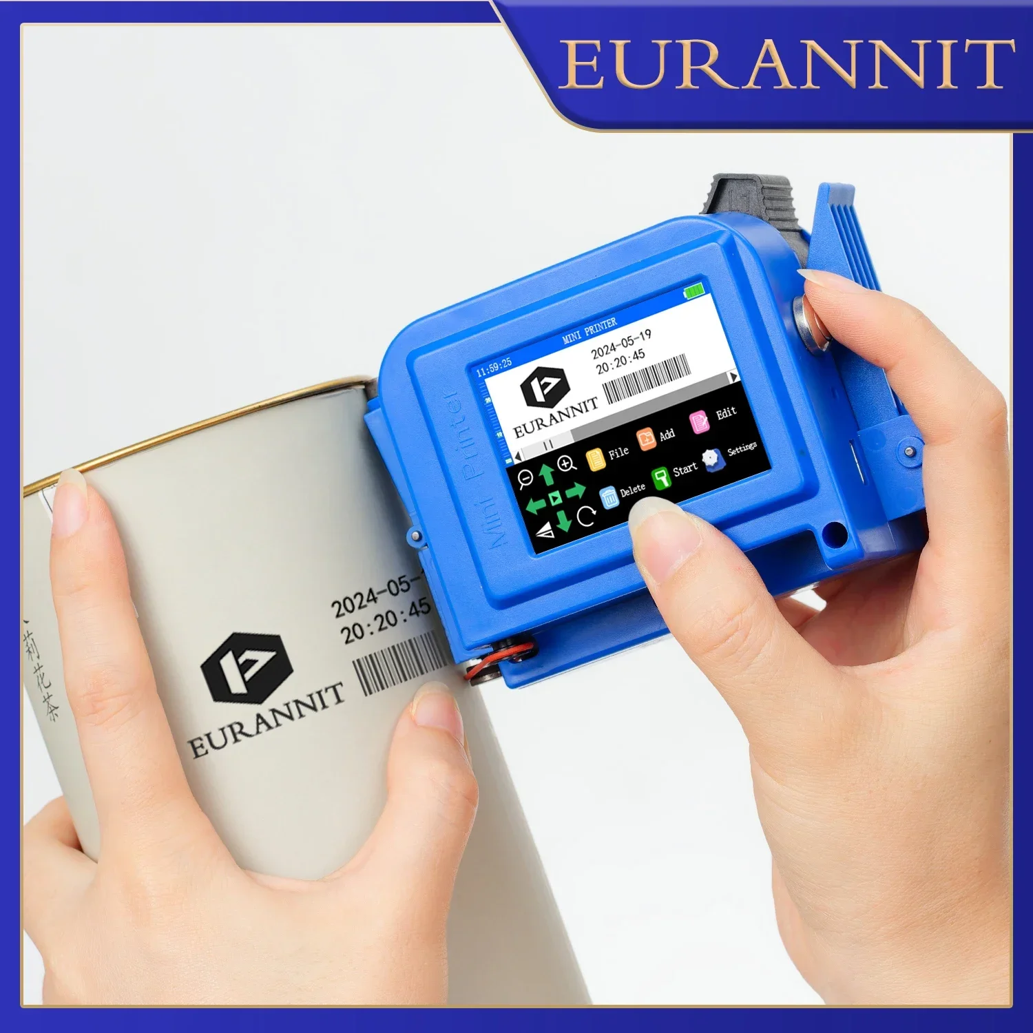 EURANNIT E11 12.7MM/0.5Inch Mini Handheld Solvent-based Inkjet Printer ...