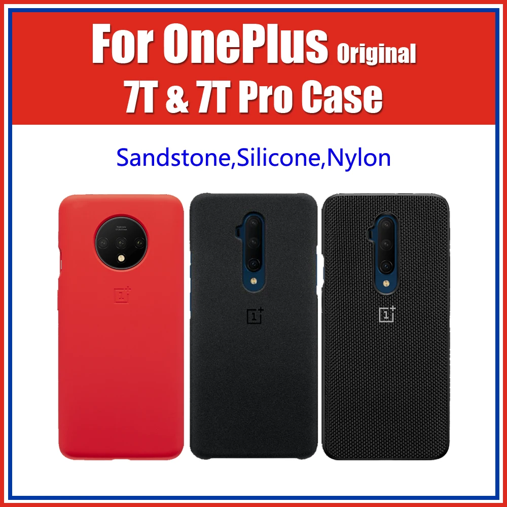 Official OnePlus 7T Pro Case Sandstone Black Nylon Bumper Back Cover ...