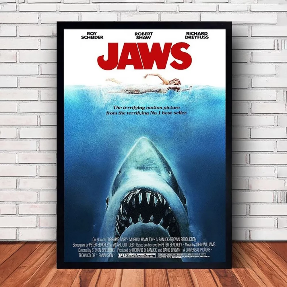 JAWS-Movie-Poster-Canvas-Wall-Art-Print-Mural-Home-Decor-Gift-for ...