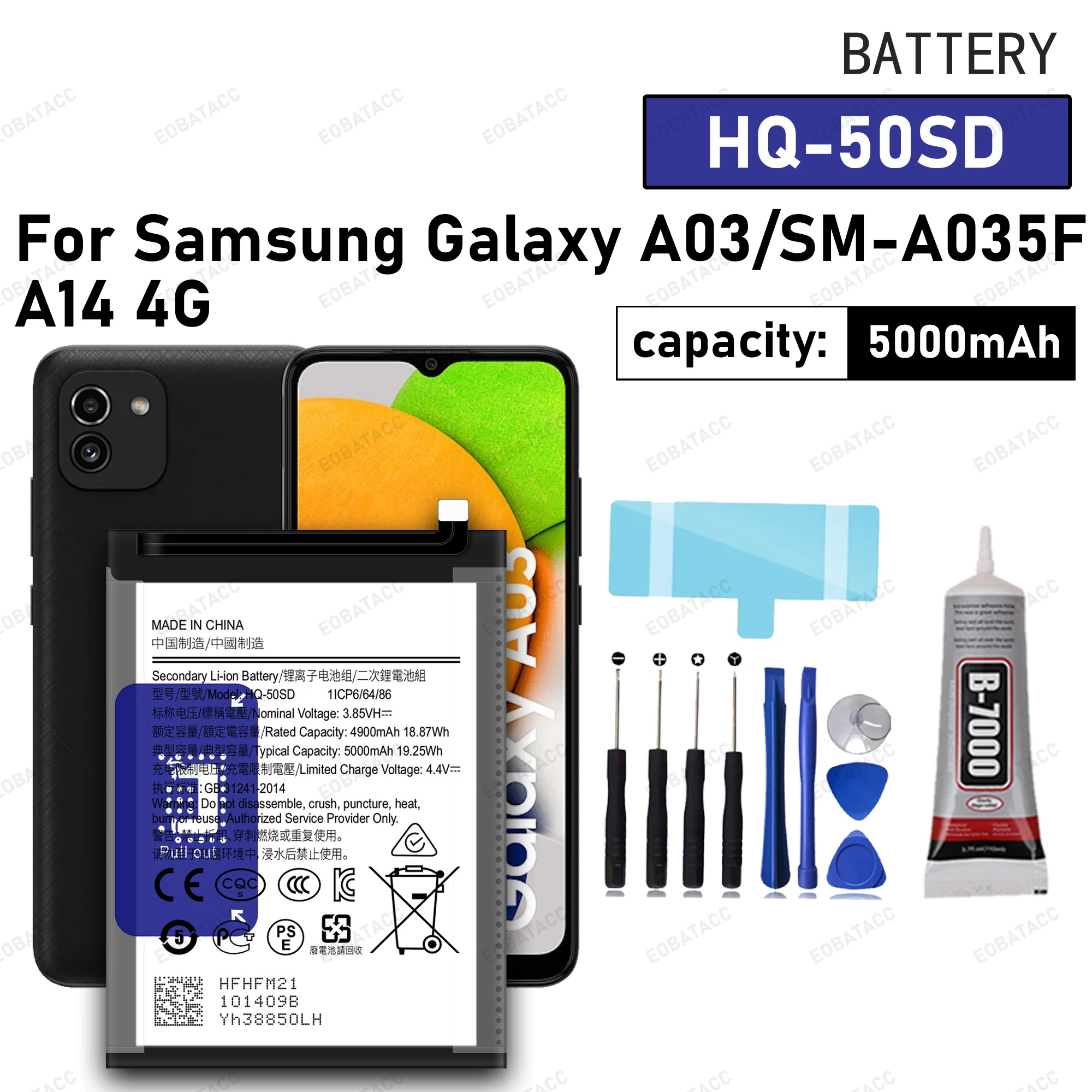 100% nueva batería de HQ-50SD de alta calidad para Samsung Galaxy A03 ...