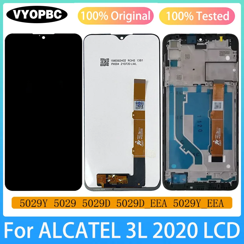 For ALCATEL 3L 2020 Original LCD Display With Frame Panel Digitizer ...