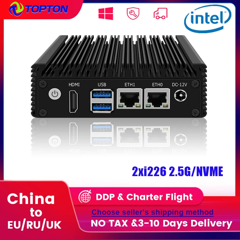 2x-i226-V-2-5G-Nics-Fanless-Mini-PC-J4125-J4105-Soft-Router-Quad-Core ...