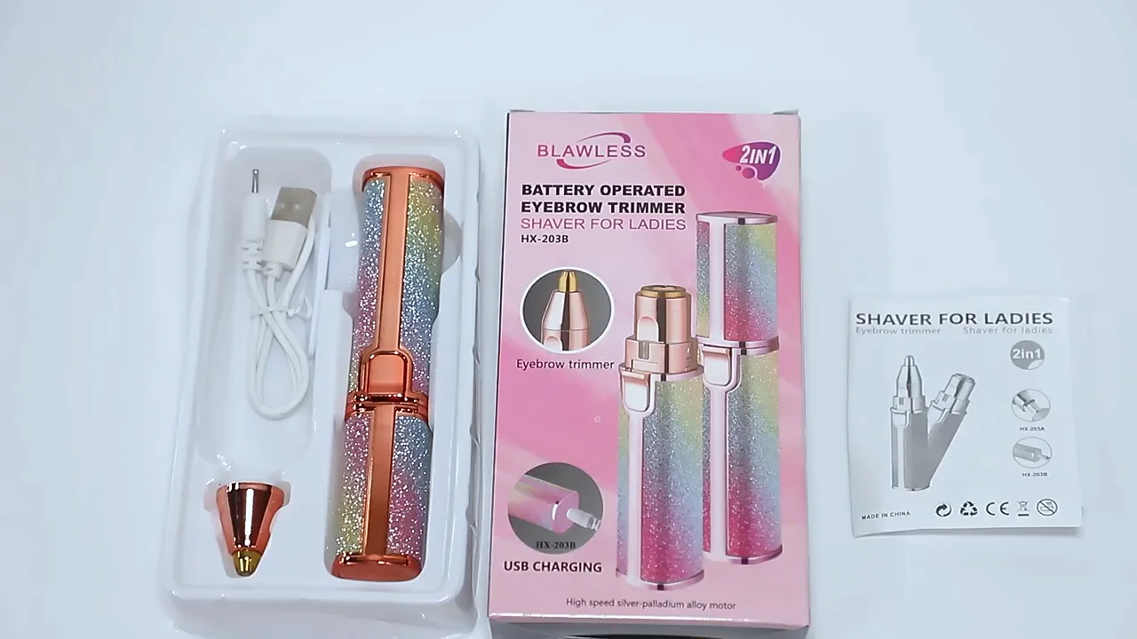 2 in 1 Hair Removal Machine USB Rechargeable Painless Facial Eyebrow ...