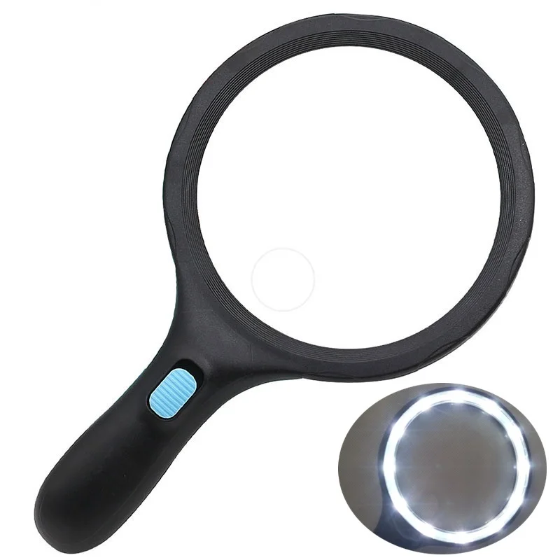 138 mm Big Lens Hand Held Illuminated 1.8x 5x Magnifying Glass Loupe ...