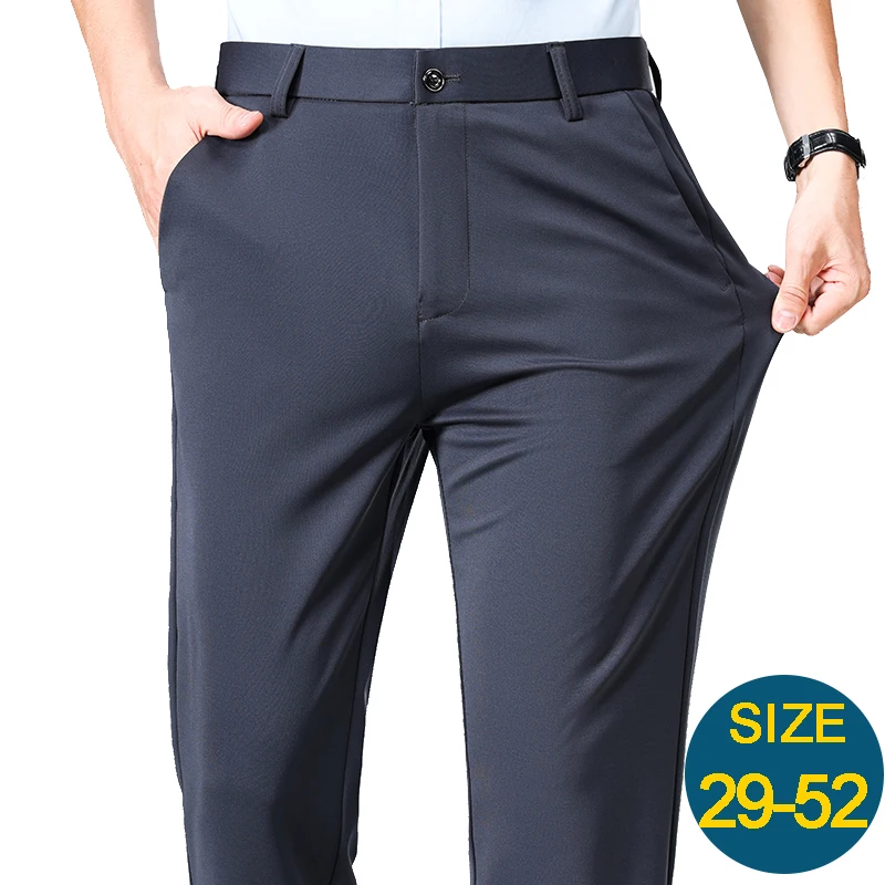 Oversize-Mens-Spandex-Casual-Pants-Big-and-Tall-Business-Trousers ...