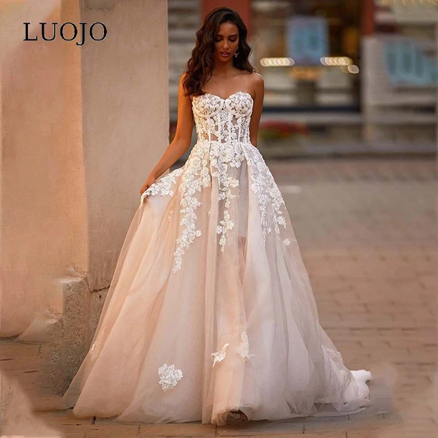 Strapless Corset Lace Wedding Dress