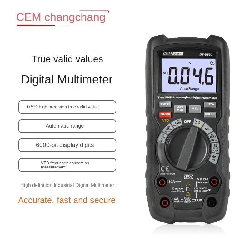 Huashengchang (CEM) industrial high-precision digital multimeter automatic universal meter DT ...