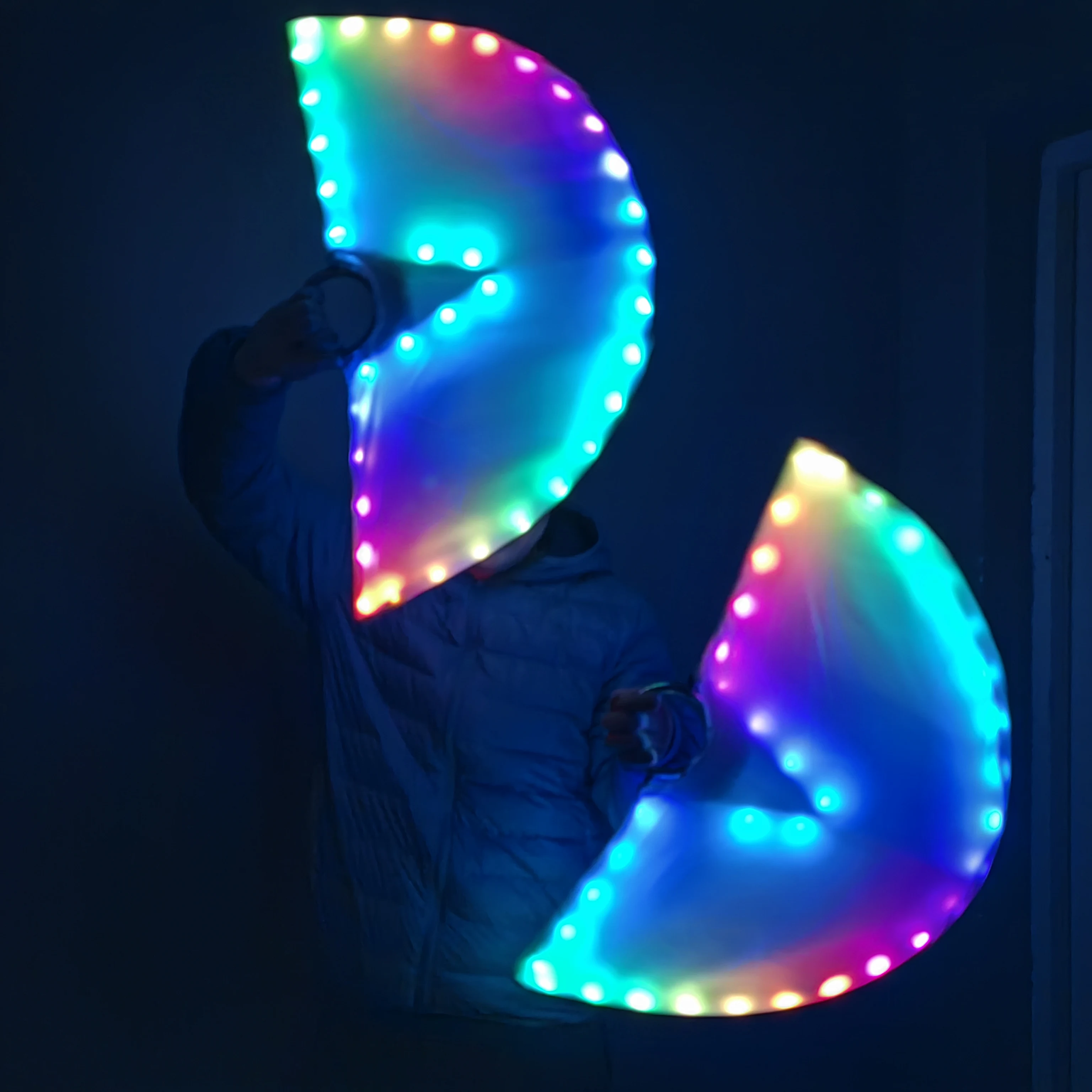 Christmas Halloween show fan props Led light full color stage dance ...