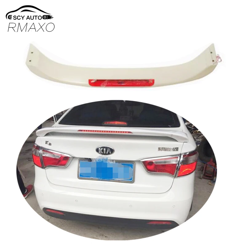 For-KIA-Rio-Spoiler-2011-2015-K2-spoiler-with-light-High-Quality-ABS ...