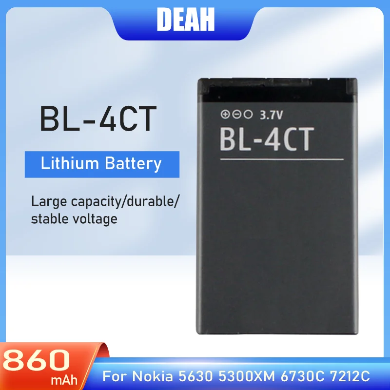 1pcs Bl-4ct 3.7v 860mah Bl4ct Bl 4ct Lithium Phone Battery For Nokia ...