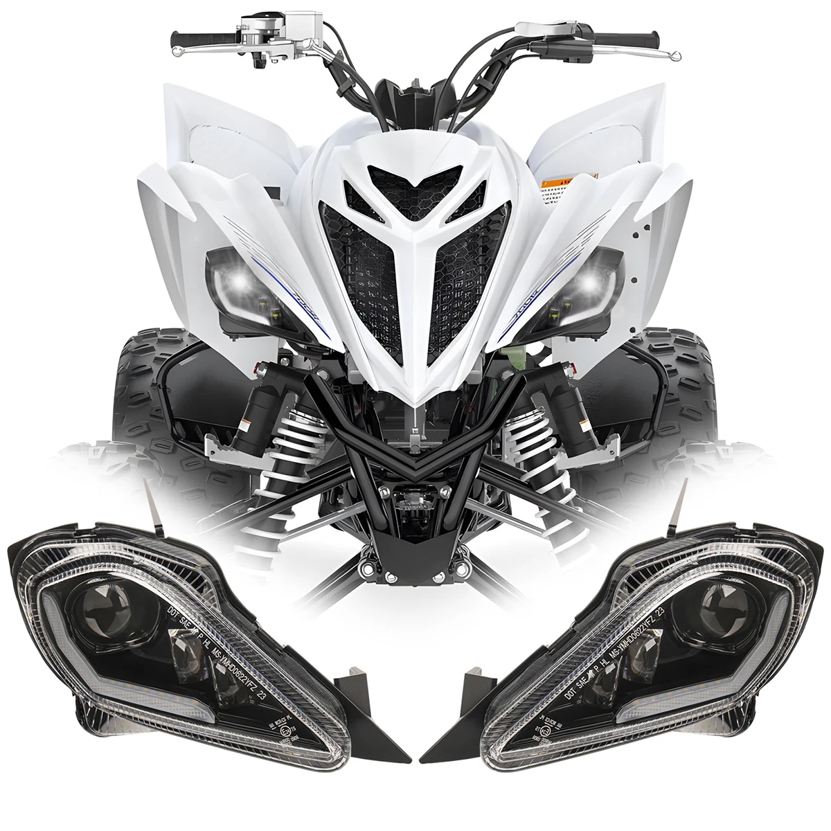 ATV-LED-Headlight-with-DRL-Turn-Signal-For-Yamaha-Raptor-250-350-700 ...