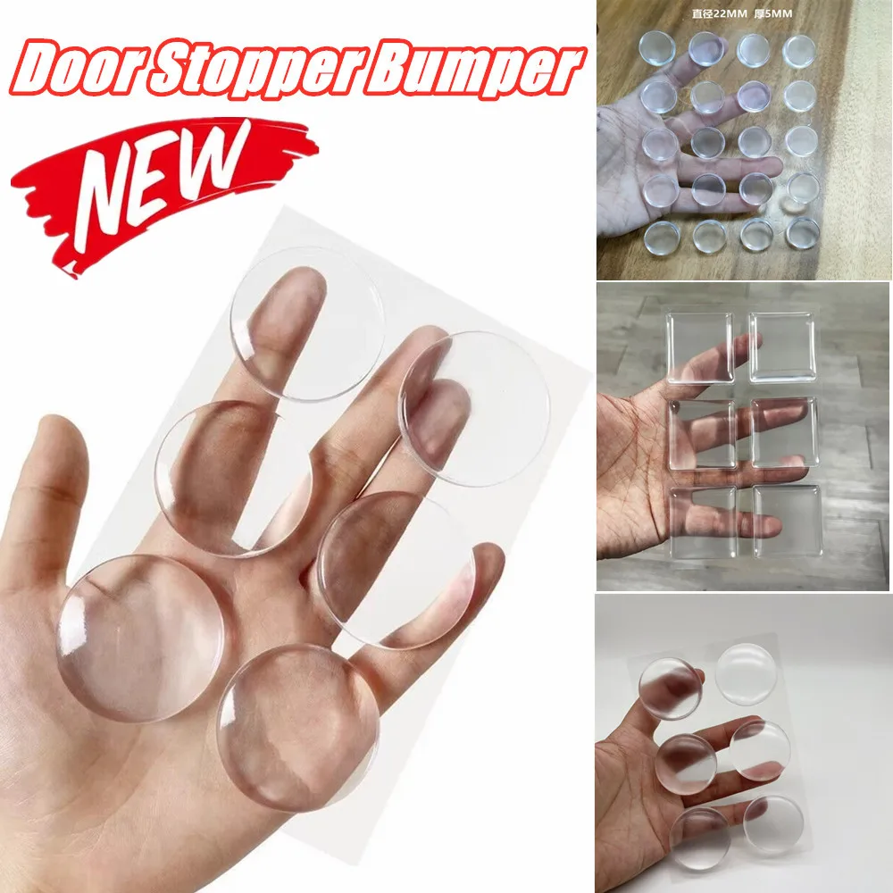 1-Sheet-Clear-Soft-Silicone-Door-Stopper-Bumper-Mute-Stickers-Wall ...