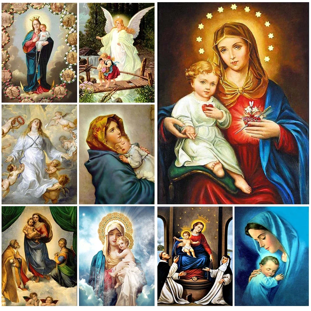 Christianity-Virgin-Maria-with-Baby-Religion-Nordic-Poster-Wall-Art ...