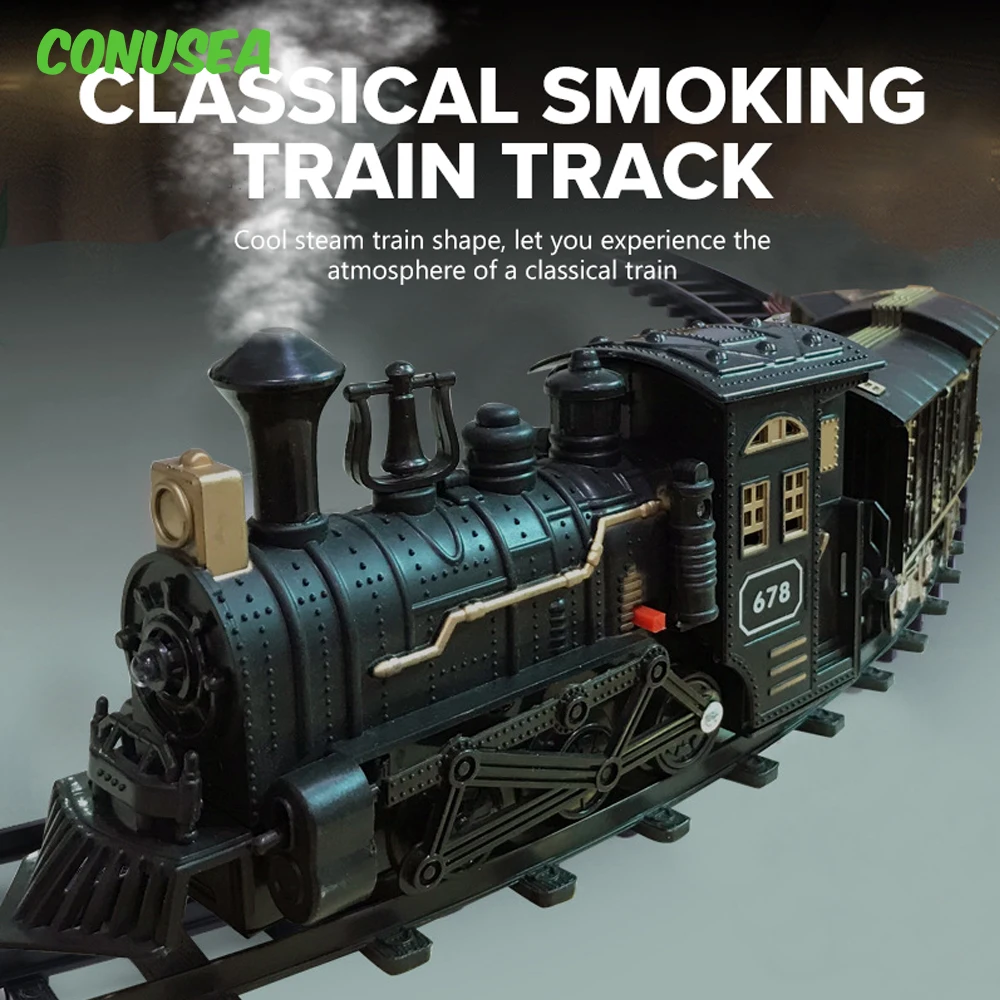 Children-Electric-Train-Toy-Classical-Smoking-Set-Rail-Track-Retro ...