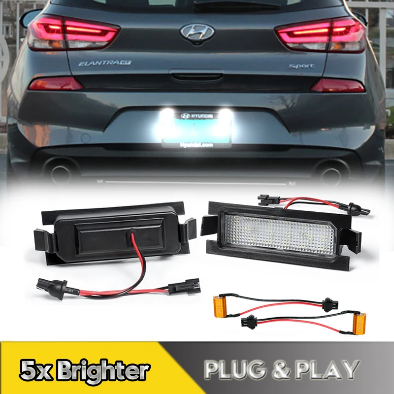 2Pcs-Canbus-LED-Number-License-Plate-Light-Lamps-For-Hyundai-Accent-I30 ...