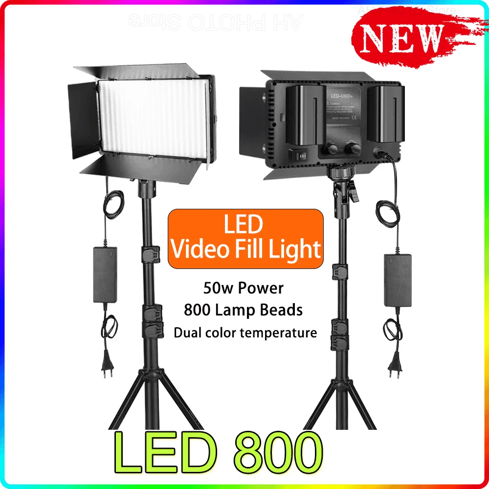 LED-800-2600k-5900K-CRI95-Camera-Photo-LED-Video-Light-Optional-with-AC ...