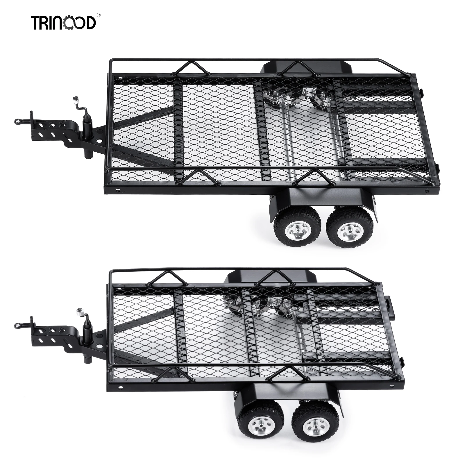 TRINOOD Metal Truck Trailer Dual Axle For 1/18 TRX4-M 1/24 Axial Scx24 ...