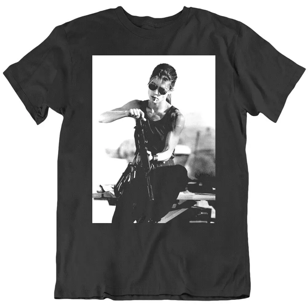 Sarah Connor Terminator 2 T2 Movie Fan V2 Black T Shirt - AliExpress ...