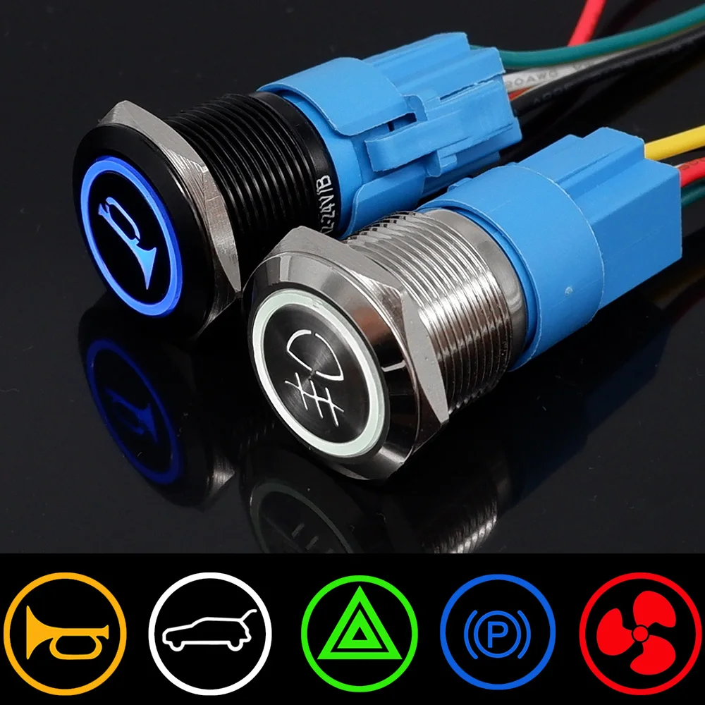 16-19-22mm-Laser-Customize-Metal-Luminous-Word-Push-Button-Switch ...
